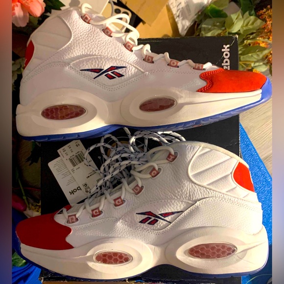 Reebok | Shoes | Reebok Question Mid Red Toe Og 222 Fy018 Iverson ...